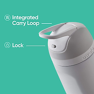 Owala Flip Insulated Stainless Steel Water Bottle with Straw for Sports and Travel, BPA-Free, 24-Ounce, Smooshed Blueberry (Pack of 1)