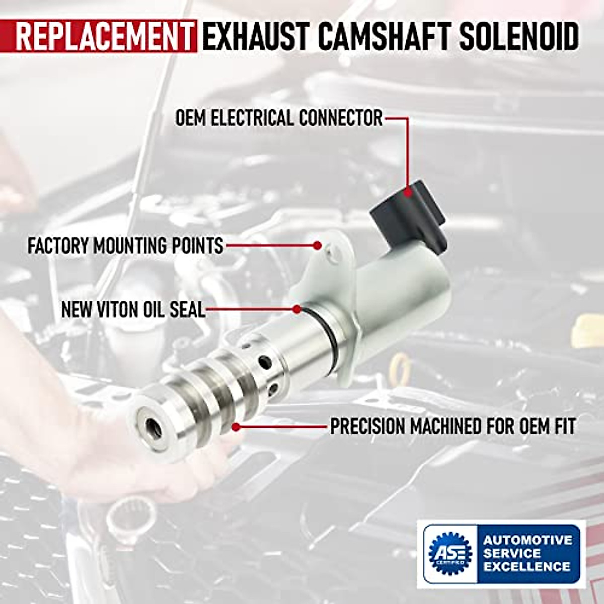 Exhaust Camshaft Position Actuator Solenoid - Variable Valve VVT - Replaces 12615873, 12602516, 917010 - Compatible with Chevy, Buick, GMC Vehicles & More Trailblazer, Envoy, Colorado, Canyon, Rainier