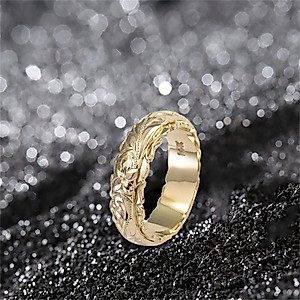 Vintage Solid 14k Yellow Gold Wedding Band Engagement Art Deco Filigree Stacking Matching Ring Antique