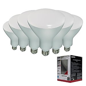 Satco S9634 11.5W BR40 LED Bulb – 2700K Warm White, 940 Lumens, 103° Beam Angle, Dimmable, Medium Base (6 LED Bulbs)