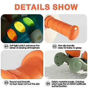 Hi-Tech Unicorn Rocking Riding Horse Toys for Kids, Puzzle Musical Light Educational Pony Ride Toddlers Toy (24.4" L x 11.4" W x 14.5" H) for Toddlers Boys Girls. (Pony Horse)