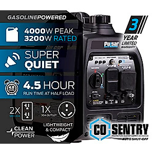 Pulsar PGD40ISCO Ultra Light Quiet 4000W Portable Gas Inverter Generator