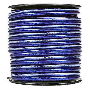Scosche 50-Feet 16-Gauge Speaker Wire-Blue