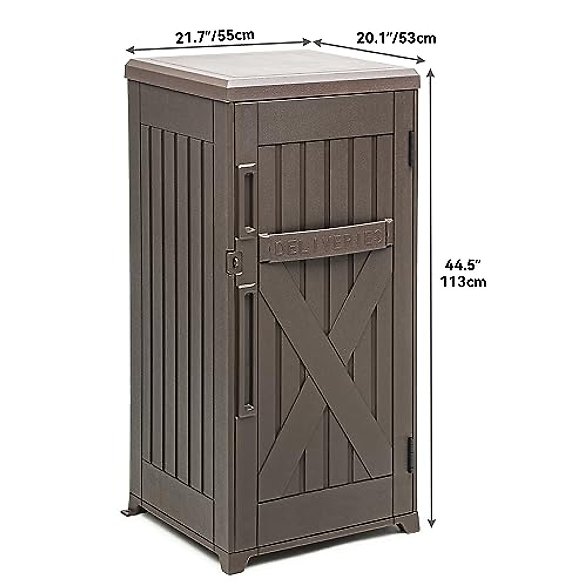 YITAHOME 60 Gallon Large Package Delivery and Storage Box with Lockable Secure, Double-Wall Resin Outdoor Package Delivery and Waterproof Deck Box for Porch, Curbside, 8.5 Cubic feet, Brown