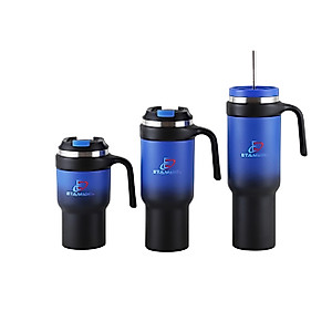 ETAMIBEL 20oz Double Wall Stainless Steel Vacuum Insulated Tumbler with Handle Straw Lid Straw Toppers Straw Brush | Thermos Flask for Water Iced Tea Coffee Smoothie and More| Portable Mug For travel