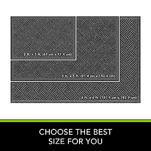 Apache Mills Textures Crosshatch Entrance Mat, 3-Feet by 5-Feet, Charcoal (60-461-1901-3x5)