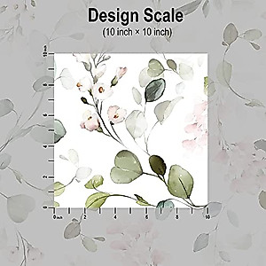 Blooming Wall DPY54 Watercolor Boho Fresh Green Leaves Textured Peel and Stick Wallpaper Self-Adhesive Prepasted Wallpaper