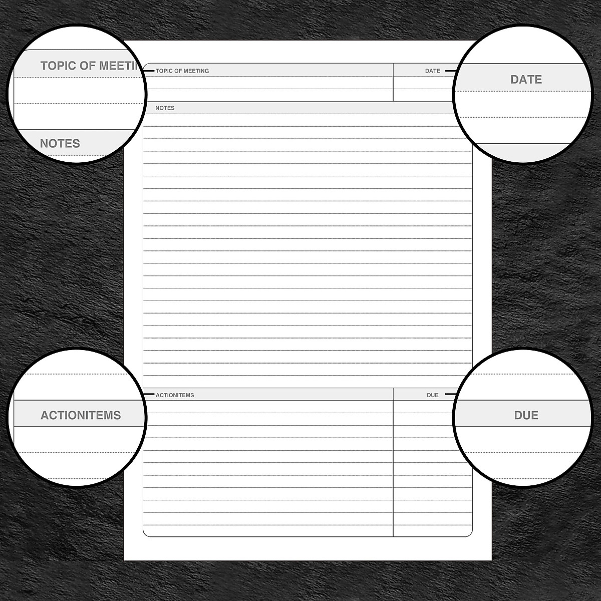 Meeting Notebook for Work with Action Items 120 Sheets Meeting Planner Organizer for Office Meeting Agenda Book Spiral Meeting Notes Notebook for Women Men, A5 Blue