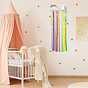 Hair Bow Holders for Girls Hair Bows Girls Bows Holder Hair Bow Organizer, Wood Wall Mount Jewelry Holder, Hanging Jewelry Storage Hanger with 9 Hooks (Castle Style)