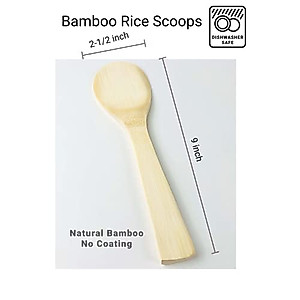 JapanBargain 3669, Natural Bamboo Rice Paddle Rice Scoop Spoon Cooking Spatula for Non Stick Cookware, 9 inches