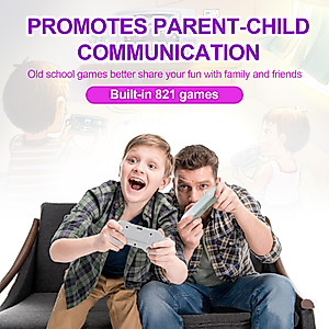 Wireless Retro Game Console - Mini Classic Game System Plug and Play with 2 Classic Wireless Controllers Built in 821 Old School Video Games HDMI HD Output Ideal Gift for Kids and Adults