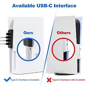 NexiGo PS5 4 Ports USB Hub, [Minimalist Design], High-Speed Data Transfer, Fast Charging Ports for DualSense Controller, Splitter Expander for PlayStation 5 Disc & Digital Edition