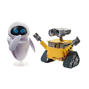 Mattel Pixar Wall-E and Eve Figures True to Movie Scale Character Action Dolls Highly Posable with Authentic Storytelling, Collecting, Wall-E Movie Toys for Kids Ages 3 and Up