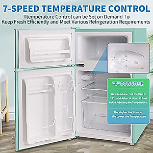 LHRIVER 3.2 Cubic Feet Compact Refrigerator with Freezer,Adjustable Mechanical Thermostat, Energy Saving, Compact Beverage Refrigerator with LED Use for Dorm, Apartment