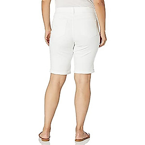 NYDJ womens Plus Size Briella Jean With Roll Cuffs | Slimming & Flattering Fit Shorts, Optic White, 18 US