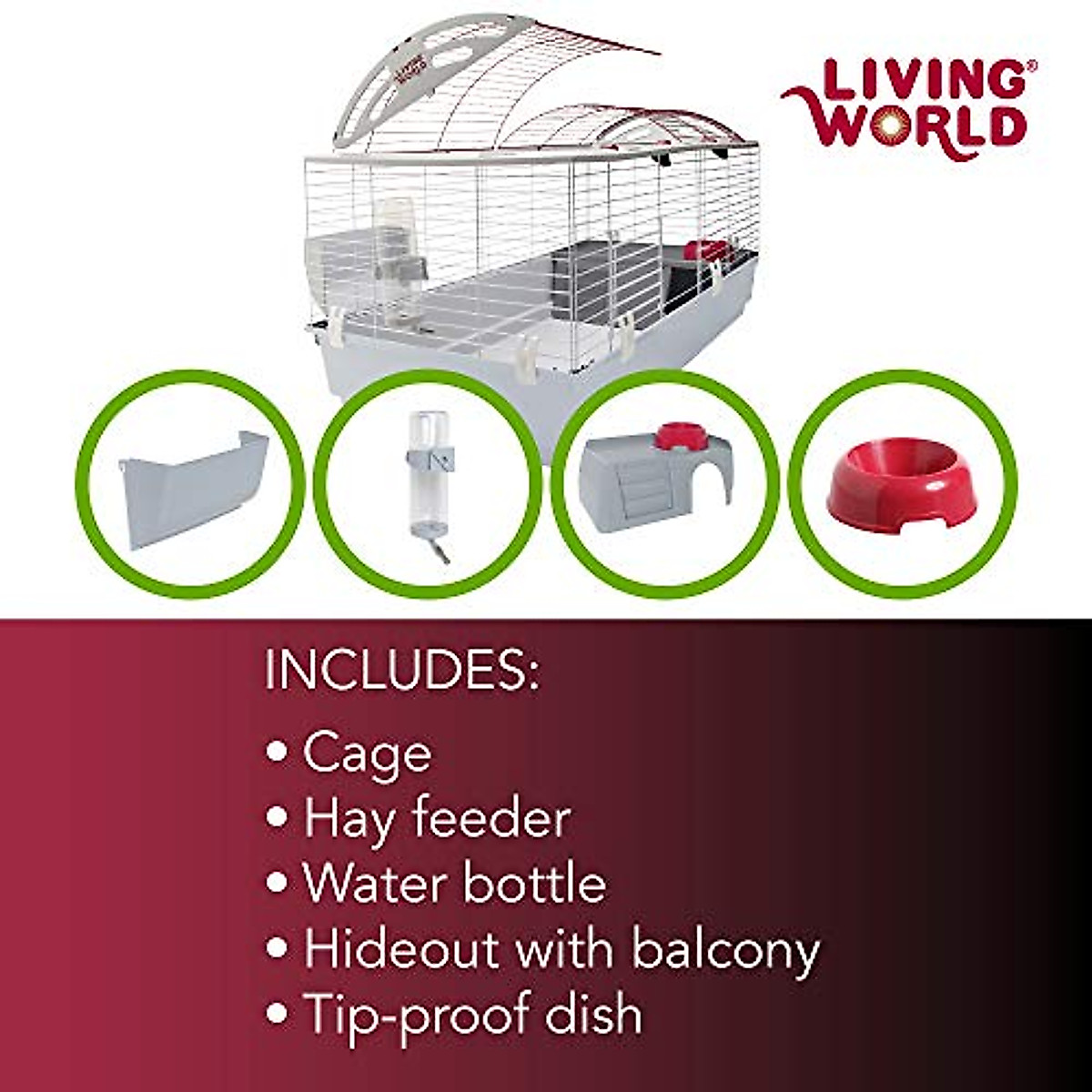 Living World Deluxe Habitat, Rabbit, Guinea Pig and Small Animal Cage, White, X-Large