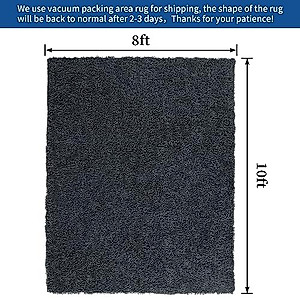 BALAPET Modern Plush Area Rug 8x10, Ultra Soft Large Faux Fur Area Rug for Bedroom Living Room, Non-Skid Indoor Carpet for Kids Playroom Home Decor, Solid Grey