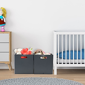 Nesmilers 4 Pack Collapsible Storage Cubes, Foldable Cubes Storage Bins, Grey