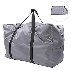 29.5x17.7x11.8in Large Storage Bag Polyester Foldable Carry Bag with Zippers and Handles Travel College Tote for Clothes Comforters Pillow Kayaks Gas Fishing Boats Rubber Boats(Gray)