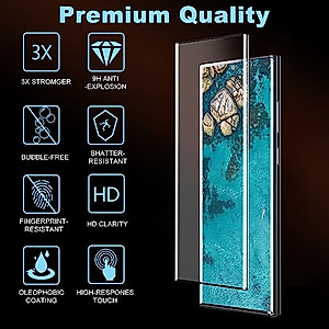 Coliary [2+2 Pack] Galaxy S23 Ultra Screen Protector, 9H Tempered Glass, Ultrasonic Fingerprint Support, 3D Curved, HD Clear Scratch Resistant for Samsung Galaxy S23 Ultra 5G Glass Screen Protector