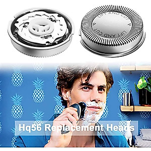 Poweka HQ56 Replacement Shaver Heads Compatible with Philipss Norelcos HQ55 HQ56 HQ3 HQ4 HQ6 Razor Shaving Heads Blade HQ300 HQ442 HQ916 HS190