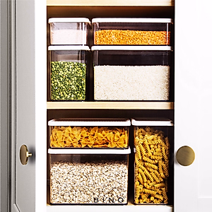 BINO Airtight Food Storage Containers with Lids, 0.9 Qt/820mL, White - Airtight Container Kitchen Storage Containers for Pantry Containers for Organizing Airtight Storage Containers