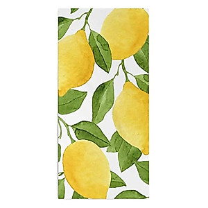 YOUJUNER 2 Piece Soft Hand Towel, Lemons Decorative Fingertip Towels for Bathroom, Kitchen, Yoga, Gym, 29.5 x 13.5 inch (2 Piece)