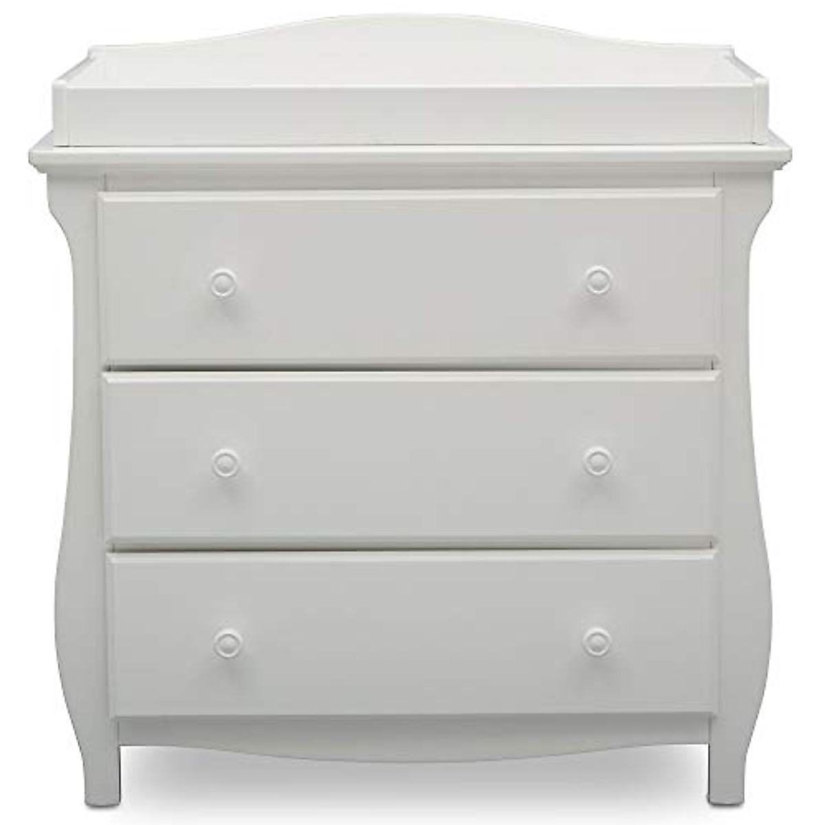 Delta Children Lancaster 3 Drawer Dresser with Changing Top, Greenguard Gold Certified, Bianca White