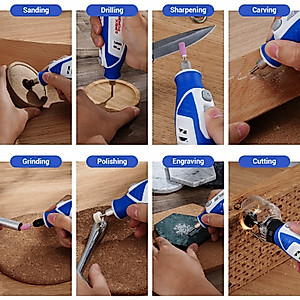 APEXFORGE M4 Cordless Rotary Tool, 4V 2.0Ah Rechargeable Battery, Keyless Chuck, 5-Speeds 25000 RPM, USB-C Charging, 91 Pcs Accessories, Protective Shield, Ideal for Sanding/Carving/Grinding and More