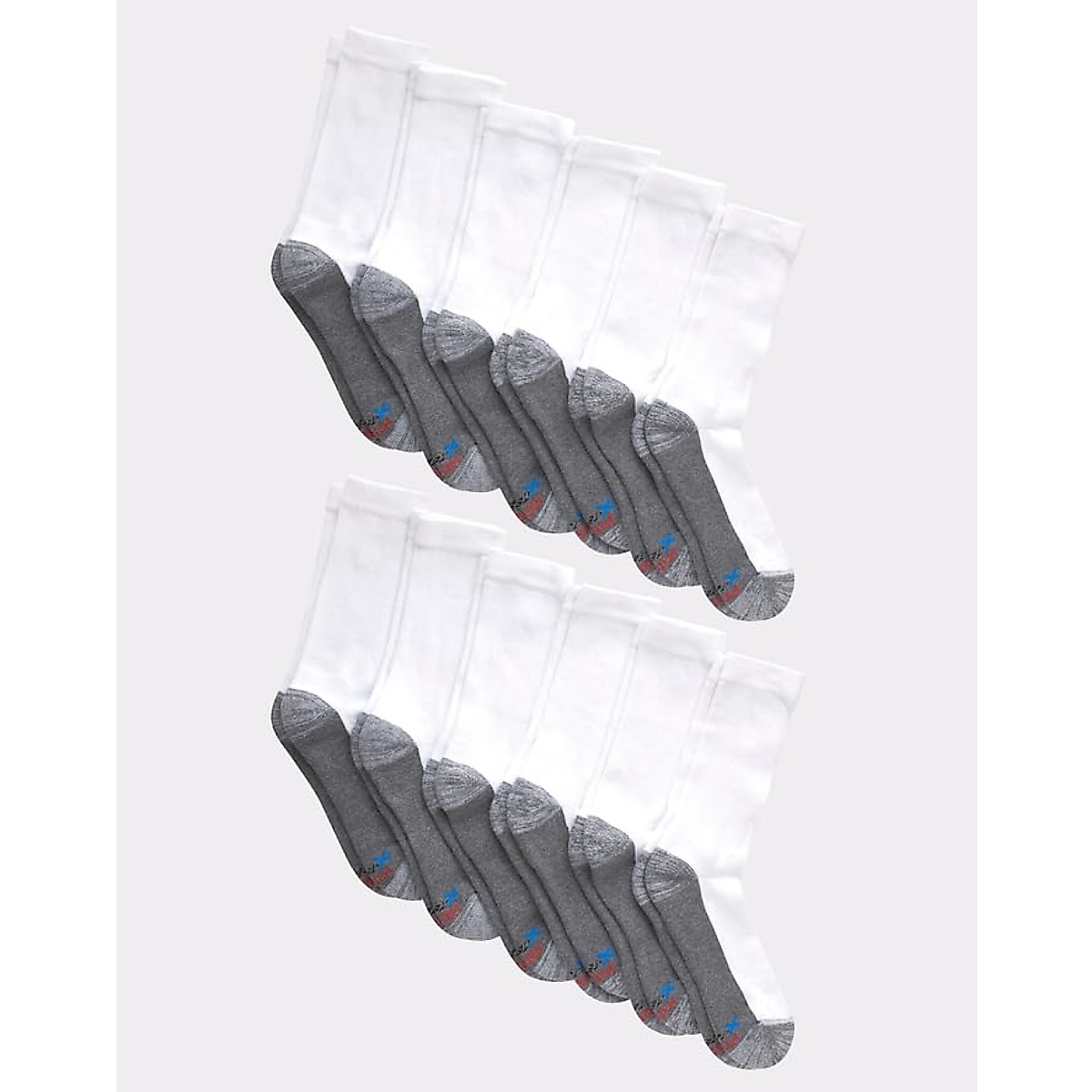 Hanes Cushioned Men’s Crew Socks, X-Temp, 12-Pair Pack (as1, numeric, numeric_10, numeric_13, big, regular, White)