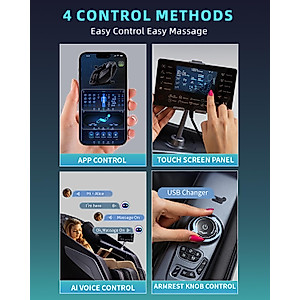 RelaxRelife Full Body Zero Gravity Massage Chair with Body Scan 4D Intelligent Shiatsu Strecth Massage, Back/Leg Heated with AI Voice Control Bluetooth Speaker Airbags SL Track Massage Black