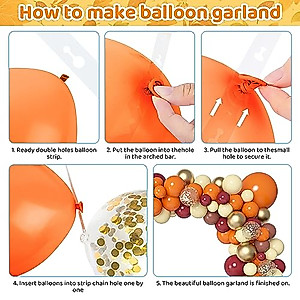 Amandir 180PCS Fall Thanksgiving Balloons Arch Garland Kit, Fall Birthday Party Baby Shower Decorations with Orange Burgundy Brown Gold Balloons Maple Leaves for Little Pumpkin Autumn Party Supplies