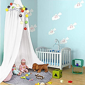 dix-rainbow Princess Bed Canopy for Kids Boys Children, Round Dome Hanging House Decoration with Frills…