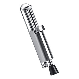Spring Loaded Telescopic Door Stopper,Easy Step Door Stop,Adjustable Height Heavy Duty Kick Down Door Stop, Silver