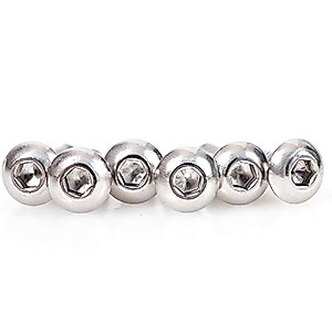 KINJOEK 100 Packes 1/4-20 x 1 Inch Button Head Socket Cap Bolts Screws, Allen Hex Socket Drive, 304 Stainless Steel 18-8, Full Thread, Bright Finish, Heavy Duty Machine Hexagon Screw Drive