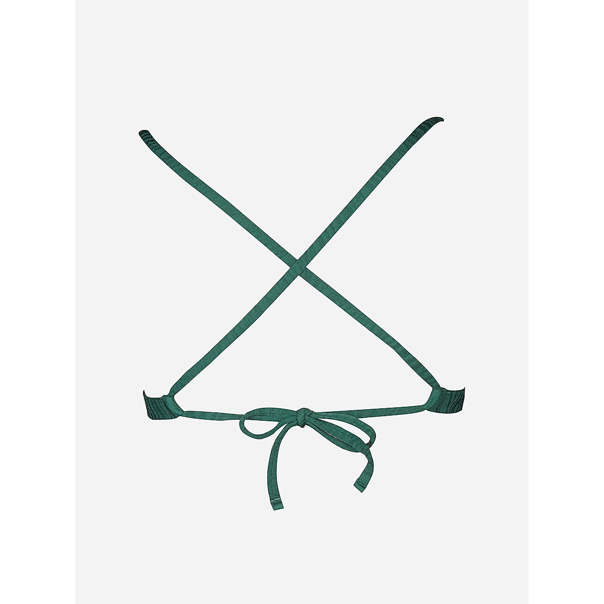 CUPSHE Bikini Top for Women Triangle Swimsuit Top V Neck Crisscross Self Tie Bathing Suit Zebra Texture M, Emerald Green