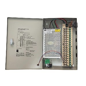 Yuarisx 18 Channel/Port DC 12V 20 Amp Security Camera Power Supply Distribution with Metal Box for Cameras, IP CCTV DVR Surveillance System