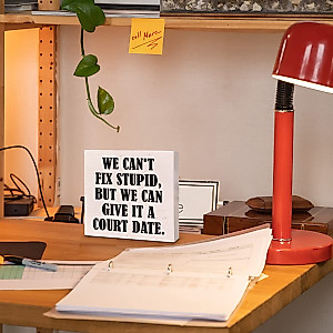 Lawyer Gifts for Men Women, Law Student School Graduation Gifts, Lawyer Retirement Birthday Christmas Gifts, Thank You Appreciation Gifts for Lawyer, A Court Date, Wooden Box Sign Office Desk Decor