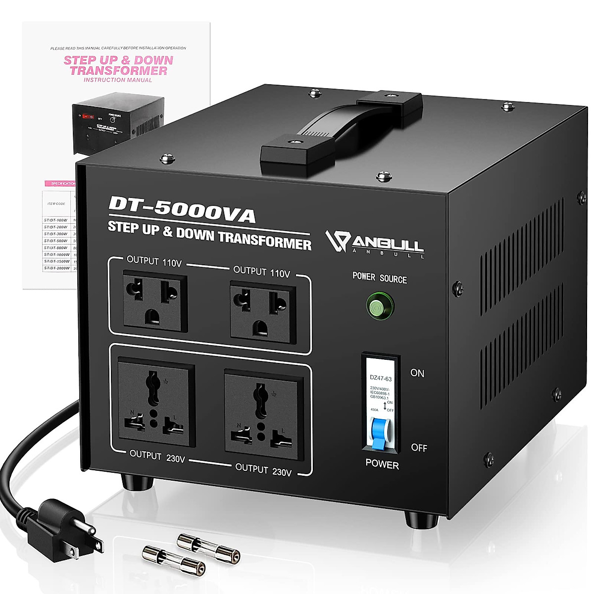 Anbull Voltage Converter 5000 Watt Voltage Transformer, AC 110V/120V/220V/240V Power Converter - Heavy Duty Step Up/Step Down Voltage Transformer Converter