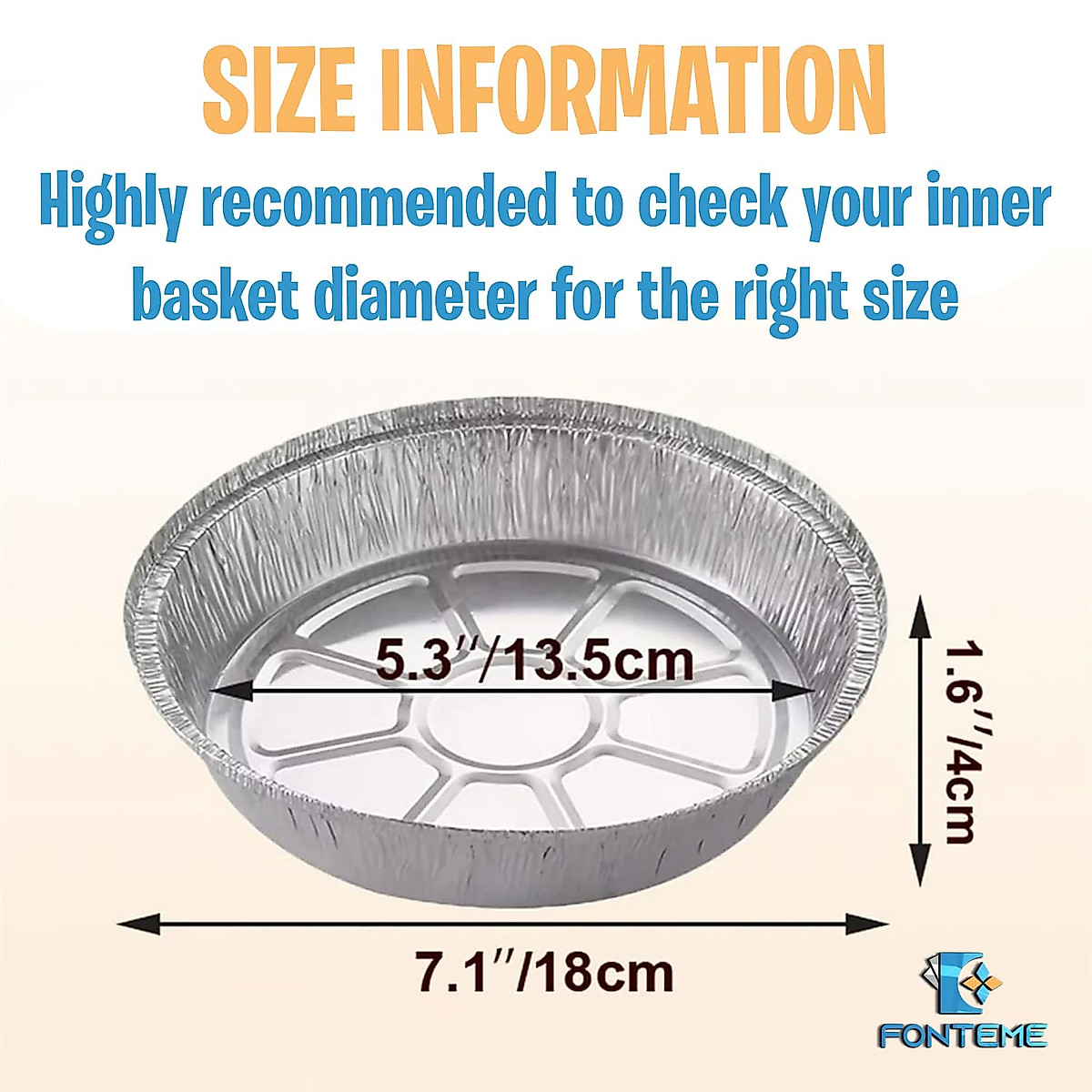 Fonteme Aluminum 7 Inch Round Foil Cake Pans with Plastic Lids – 50 Pack Pie Pans | BPA-Free, Freezer & Oven Safe,