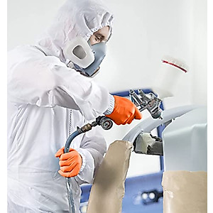 Atlantic Safety Products Orange Lightning Exam Gloves, Disposable, Powder-Free Nitrile Gloves, Orange, Large, 100-Ct