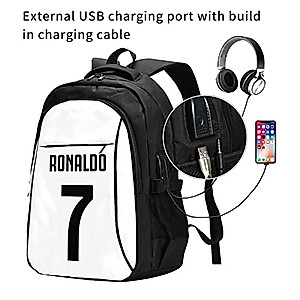Ronaldo #7 Cr7 Adult Youth Backpacks Student Bag Laptop Bag Bookbag Usb Backpack For Daily