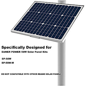 Adjustable Pole Mounting Bracket Rack Kit for 50W Solar Panel - Fit Pole Dia 2.35 - 4.0 Inch / 60mm - 100mm