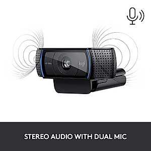 Logitech C920S HD Pro Webcam with Privacy Shutter - Widescreen Video Calling and Recording, 1080p Streaming Camera, Desktop or Laptop Webcam