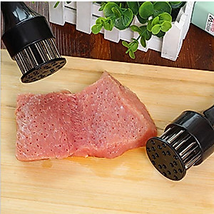 Meat Tenderizer Tool with Ultra Sharp Stainless Steel Needle Blades 2 Pack Meat Tenderizer Tool Profession Kitchen Gadgets Jacquard for Tenderizing and Cooking BBQ, Marinade, Steak, Beef, and Poultry