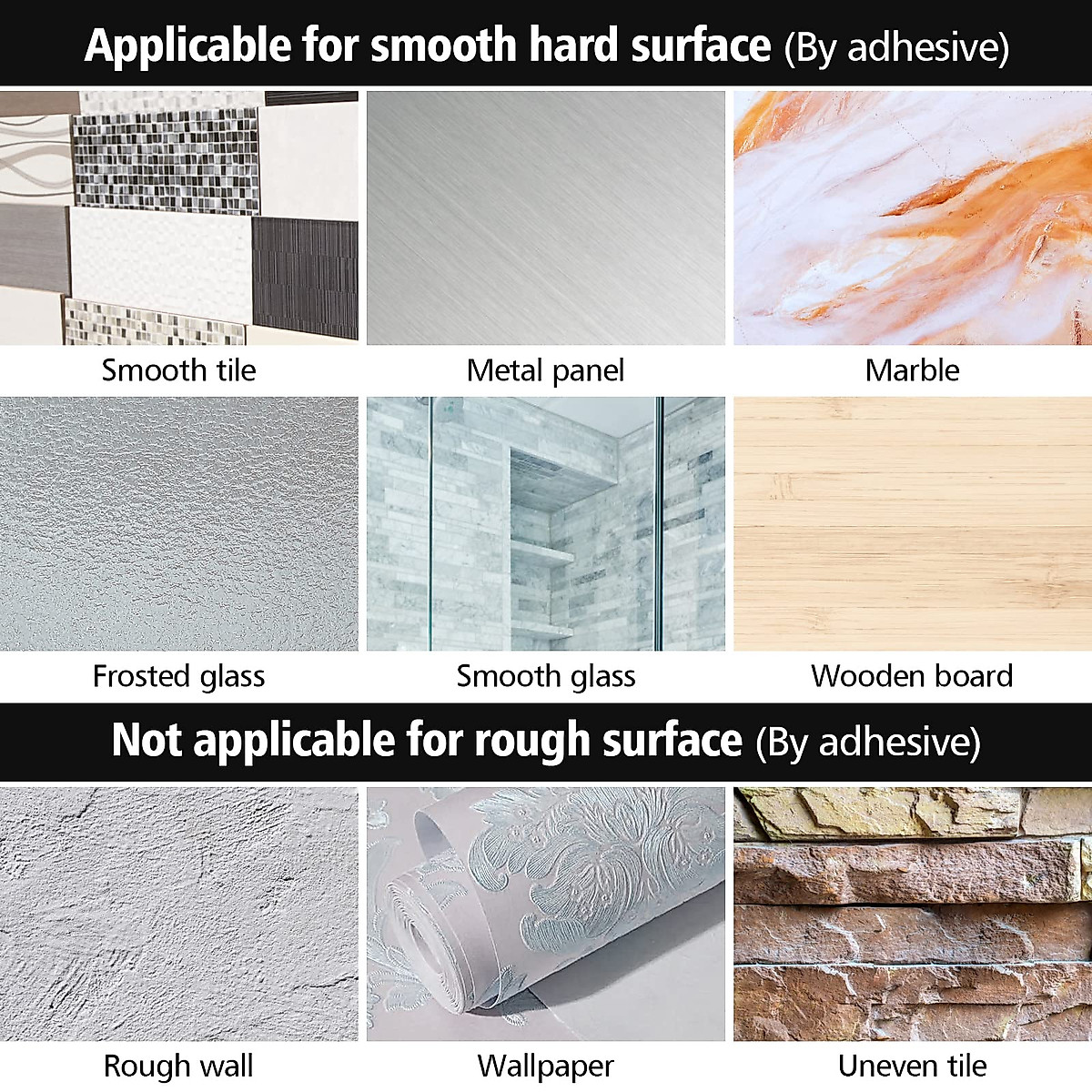 Poeland Floating Shelf Wall Mounted Non-Drilling Adhesive Bathroom Organizer Ledge Shelf for Home Decor/Kitchen/Bathroom Storage 8pcs