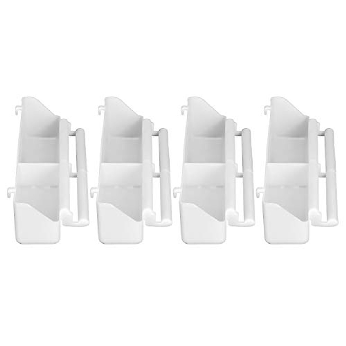 4pcs Cage Food Feeder for Bird,Double Plastic Feeding Cup,Hanging Seed Water Feeders Dispenser Standing Frame,Parrot Lovebird Dove Canary Budgerigar Sparrow