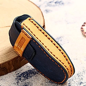 3W Key Fob Cover Case Compatible for Nissan Genuine Leather Remote Fob Cover with Keychain Soft Leather 360° Protection for Nissan, 5 Buttons - Ocea Blue