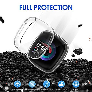 NANW 4-Pack Screen Protector Case Compatible with Fitbit Sense 2/Versa 4, Soft TPU Plated Bumper Full Cover Protective Cases for Versa 4/Sense 2 Smartwatch [Scratch-Proof]