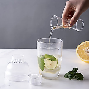 Homestia 18 oz Plastic Cocktail Shaker 3-Piece Drink Mixer Boba Tea Shaker W/Jigger